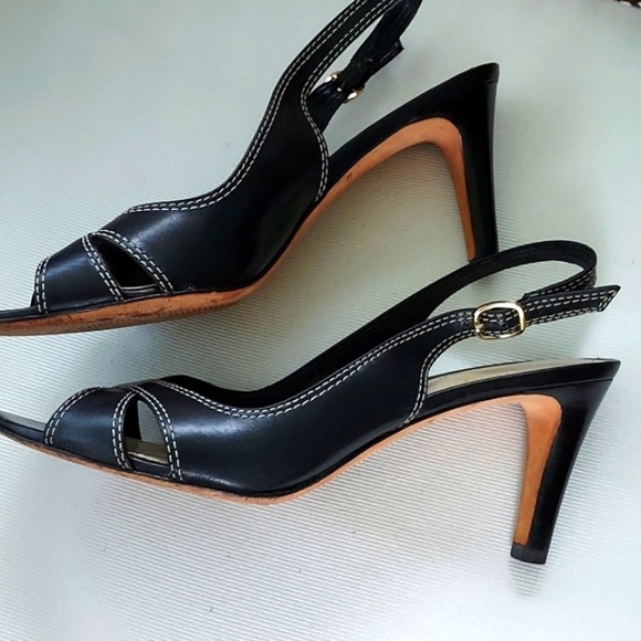 Ann Taylor | Shoes | Ann Taylor Open Toe Slingback Heels Womens Size 7 ...
